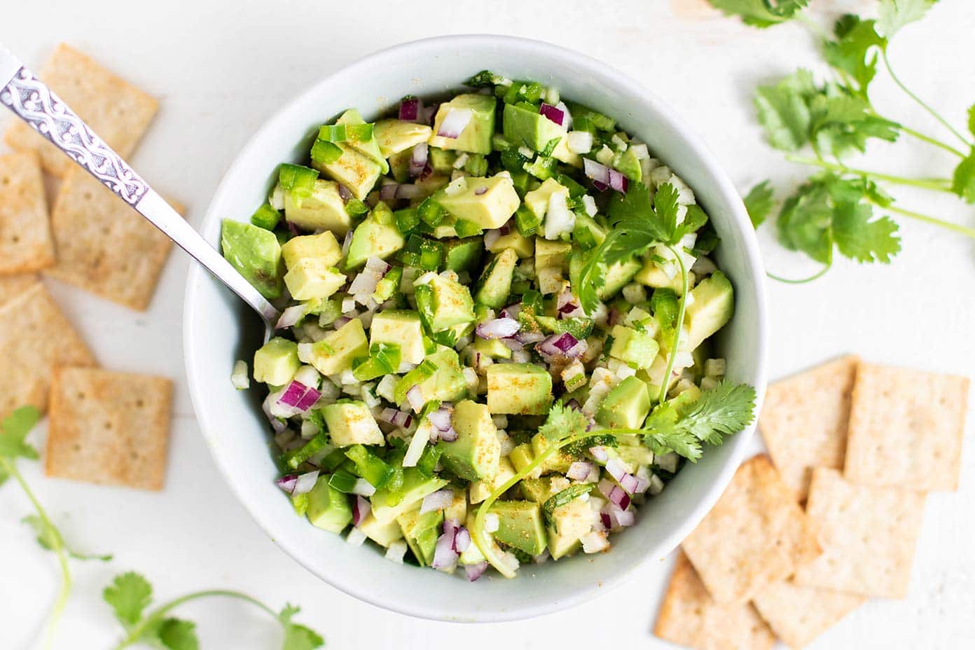 Avocado Salsa with Jicama - blissfullylowcarb.com