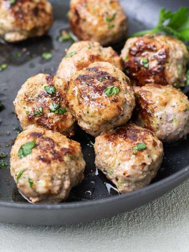 Italian Style Ground Pork Meatballs - blissfullylowcarb.com